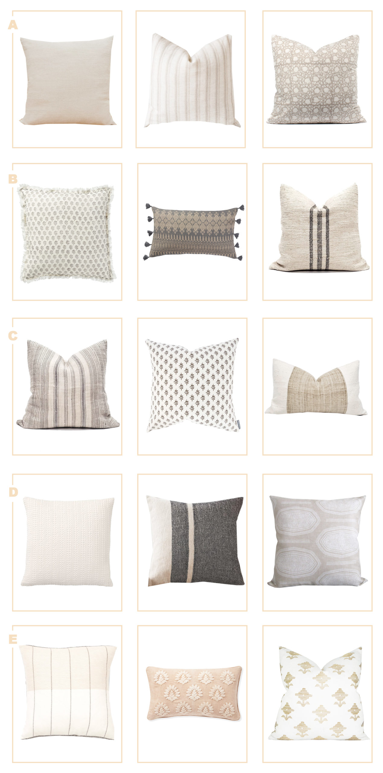 Neutral Pillow Combinations - Harlowe James